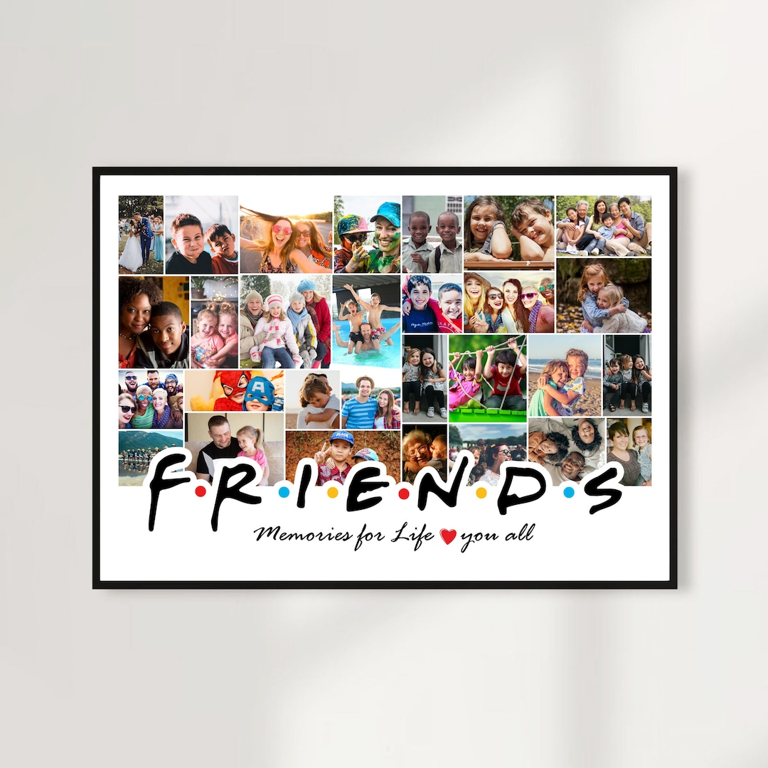 Photo Collage, Personalised Friends Photo Collage, Gift Ideas, Custom ...