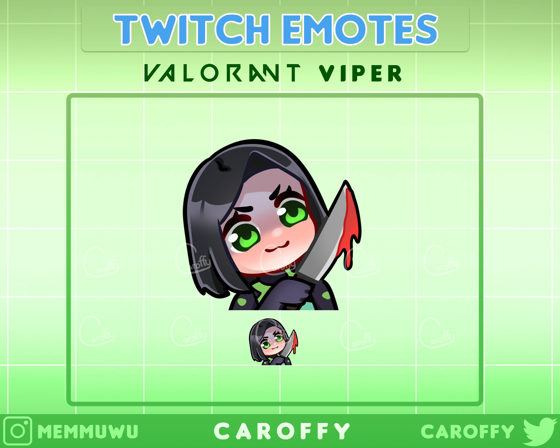 Cute Valorant Viper Emote | Knife | Twitch, Discord, Youtube - Etsy