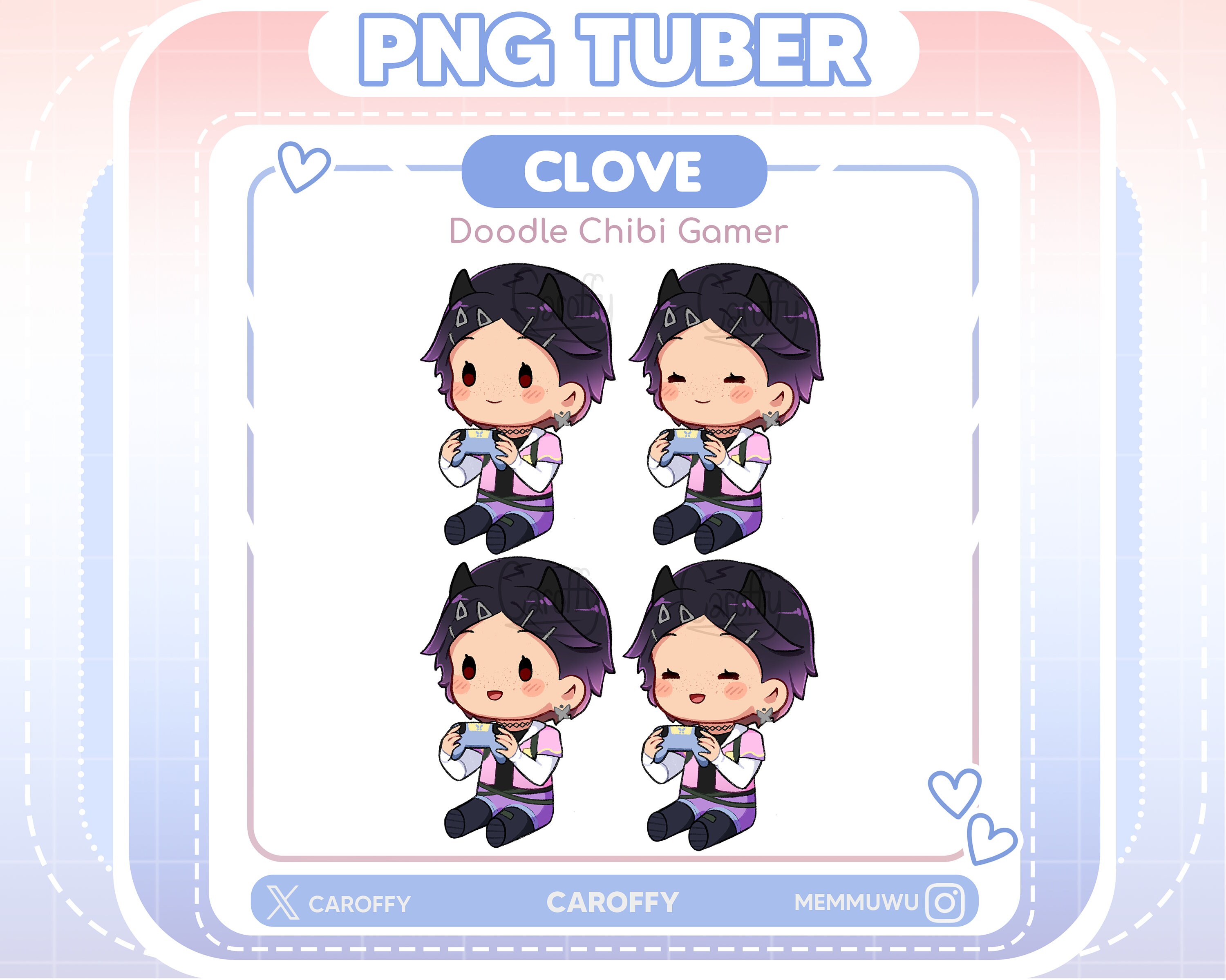 Cute Valorant Clove Pngtuber Model | Doodle Chibi Gamer | Twitch ...