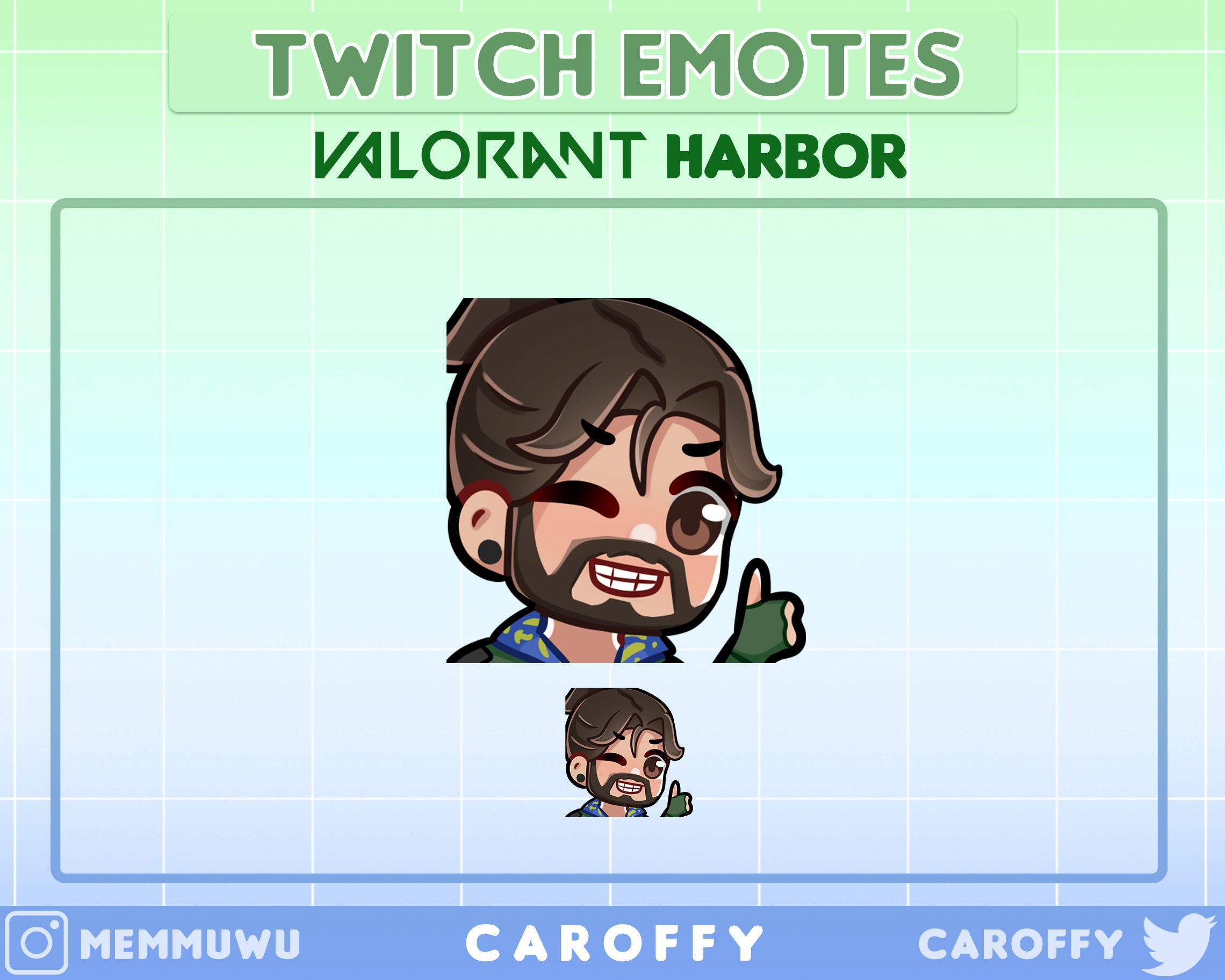 Cute Valorant Harbor Emote | Wink / Thumbs up | Twitch, Discord ...