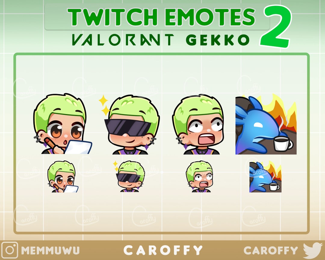 Cute Valorant Gekko Emotes | Set 2 | Twitch, Discord, Youtube - Etsy