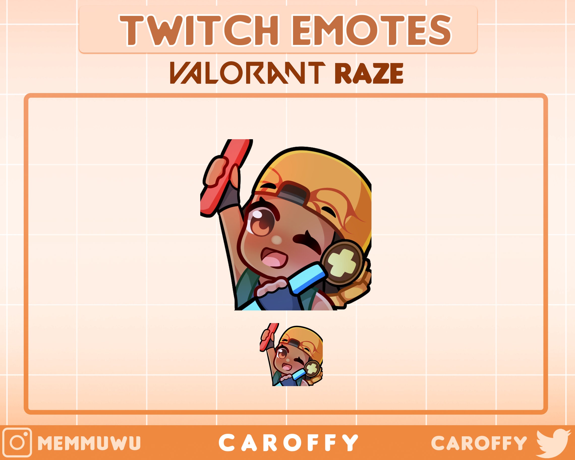 Cute Valorant Raze Emote Party / Rave Twitch, Discord, Youtube - Etsy