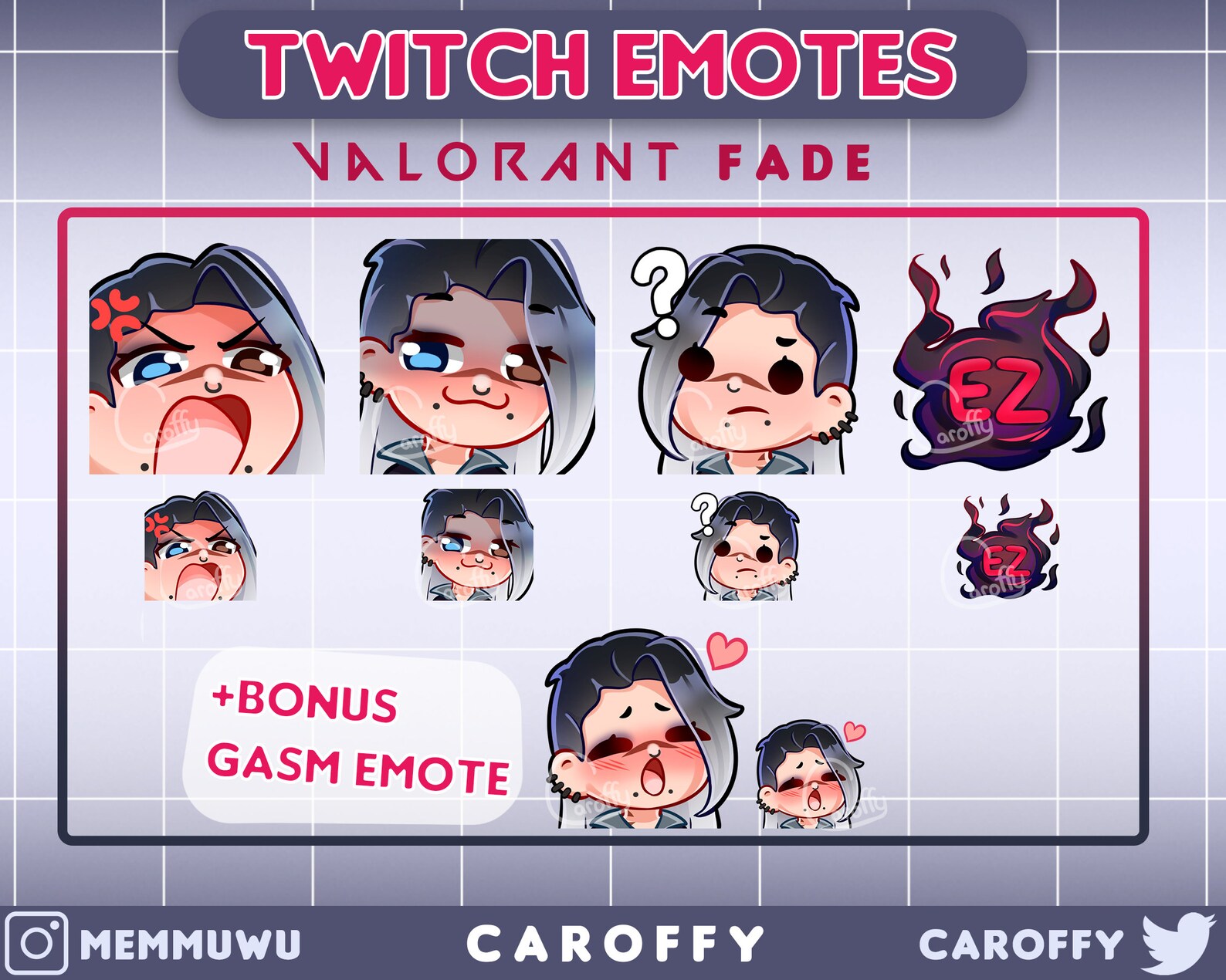 Cute Valorant Fade Emotes Twitch, Discord, Youtube - Etsy Canada