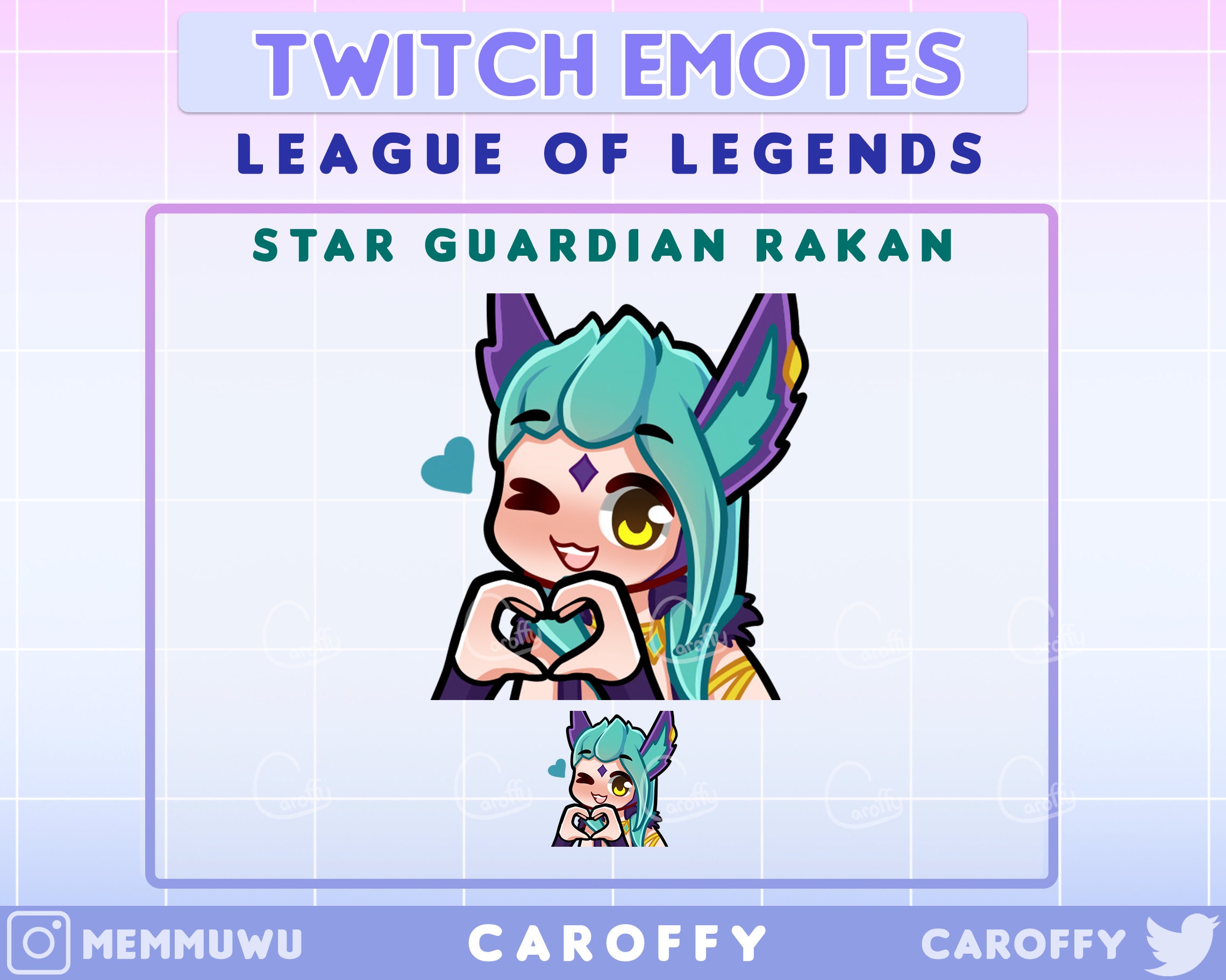 Cute Star Guardian Rakan Emote League of Legends Twitch - Etsy