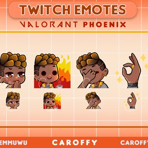Cute Valorant Phoenix Emotes Twitch, Discord, Youtube - Etsy Canada