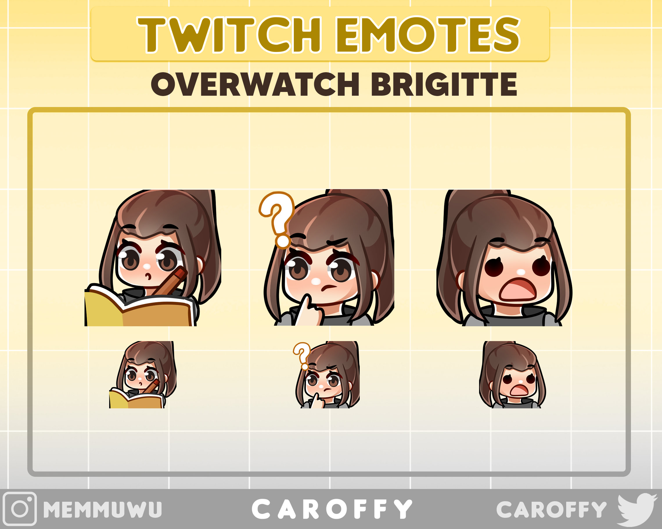 Cute Overwatch Brigitte Emotes | Twitch, Discord, Youtube - Etsy
