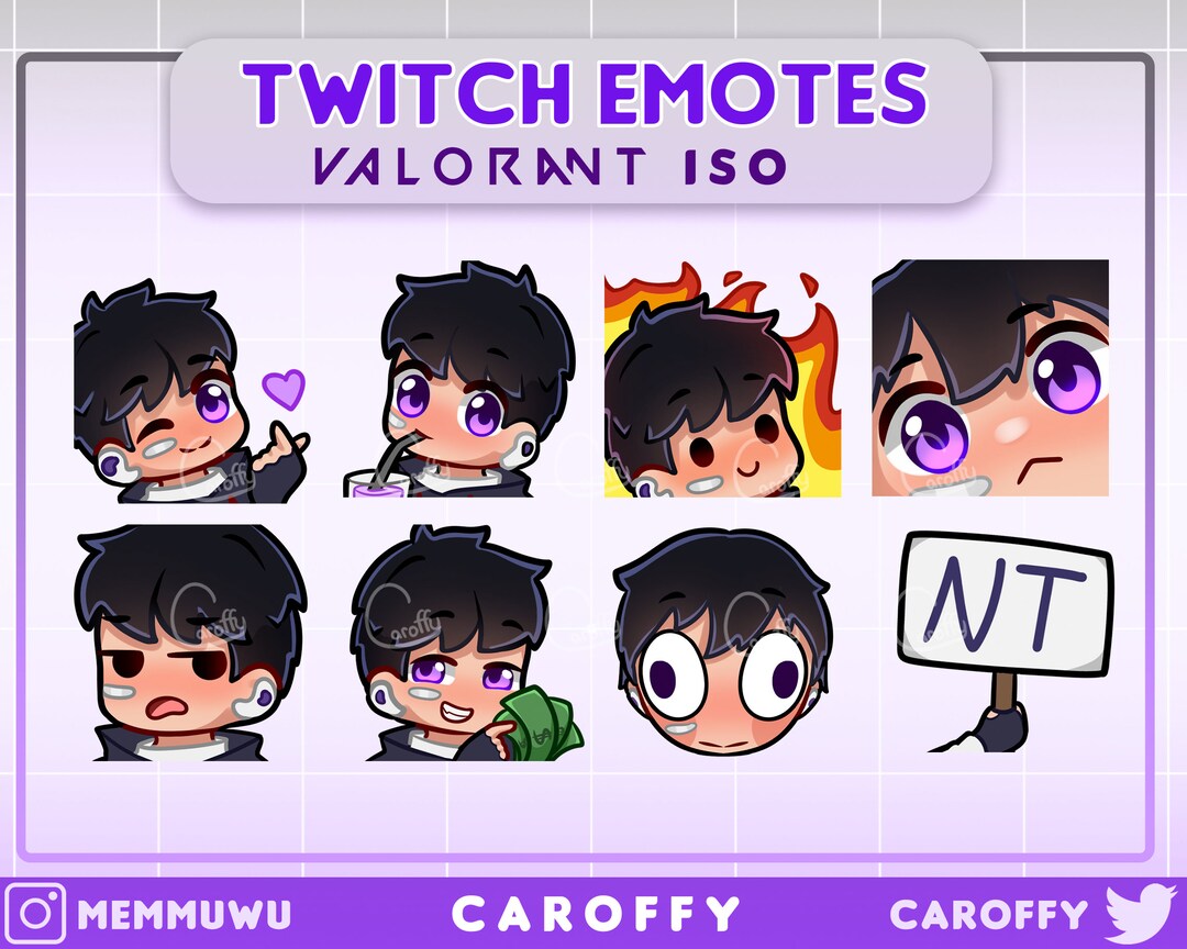 Cute Valorant ISO Emotes BUNDLE | Twitch, Discord, Youtube - Etsy