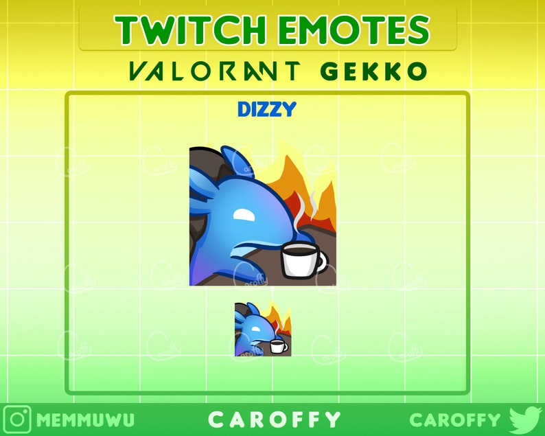 Cute Valorant Gekko Emote | Dizzy | Twitch, Discord, Youtube - Etsy