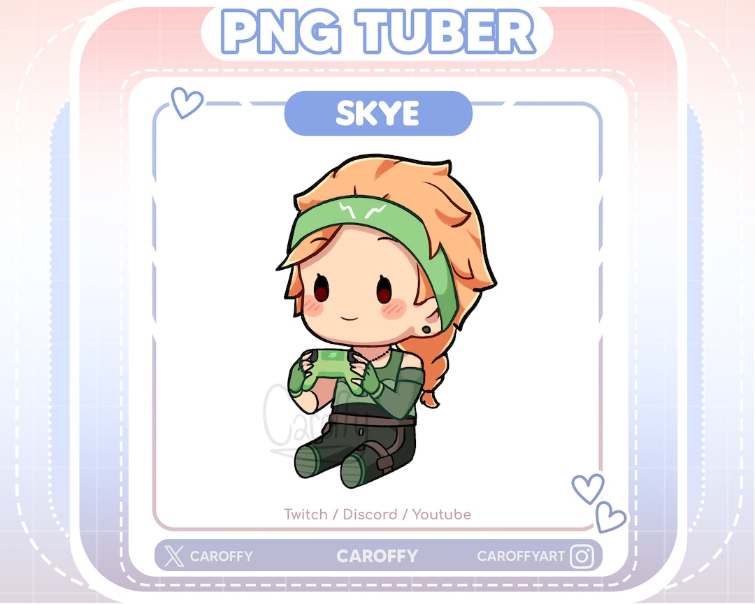 Linda modelo Skye PNGtuber de Valorant / Doodle Chibi Gamer / Twitch ...