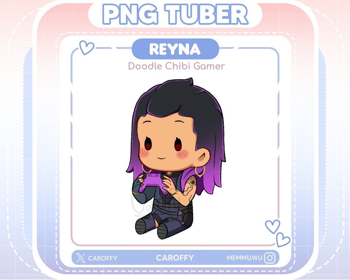 Cute Valorant Reyna Pngtuber Model | Doodle Chibi Gamer | Twitch ...