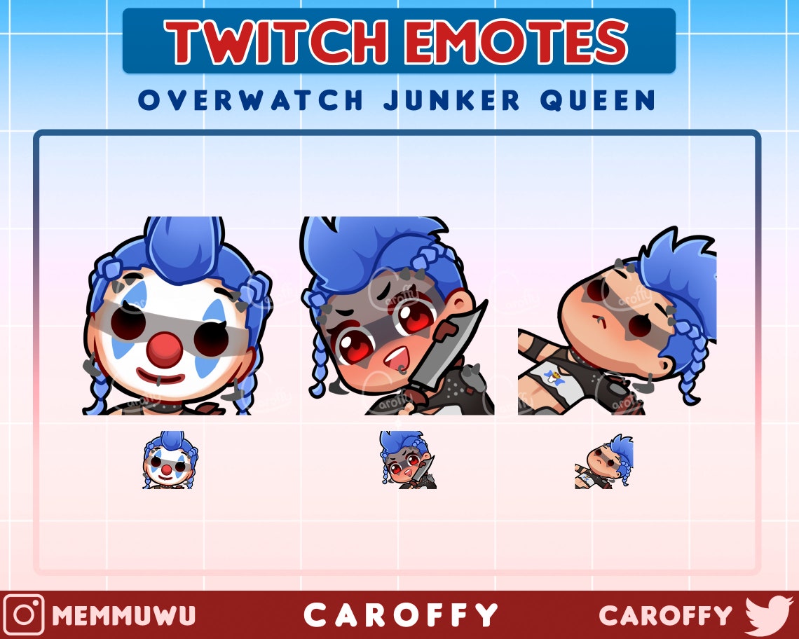 Cute Overwatch Junker Queen Emotes Bundle | Twitch, Discord, Youtube - Etsy
