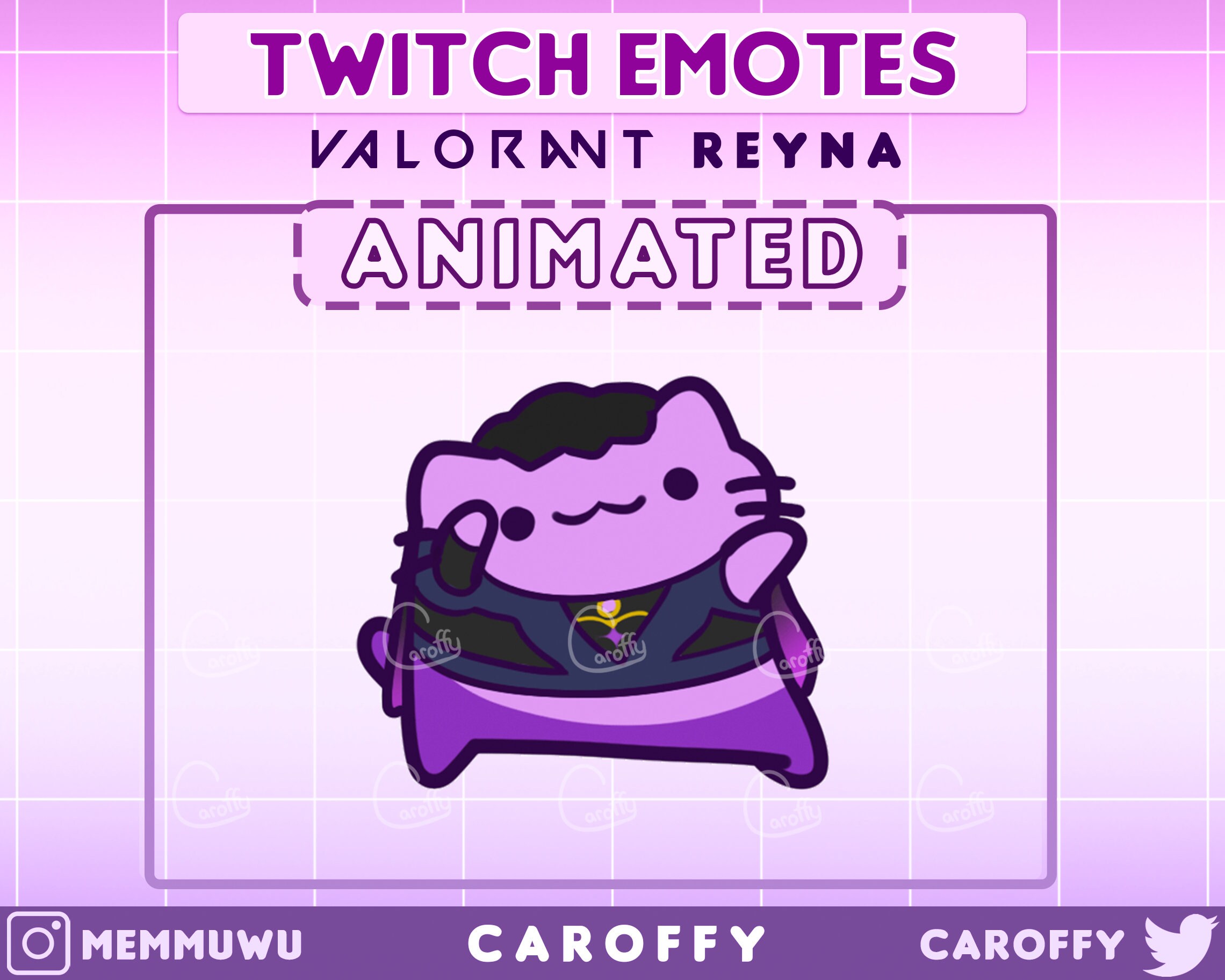 Cute ANIMATED Valorant Reyna Emote | Cat Dance | Twitch, Discord - Etsy