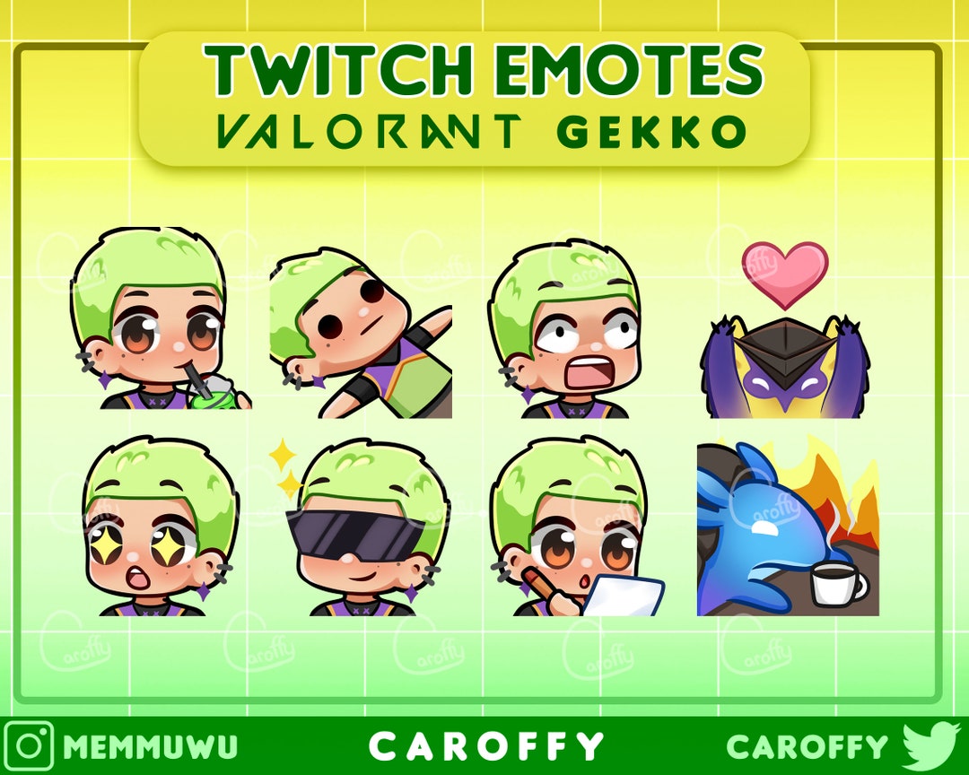 Cute Valorant Gekko Emotes BUNDLE | Twitch, Discord, Youtube - Etsy