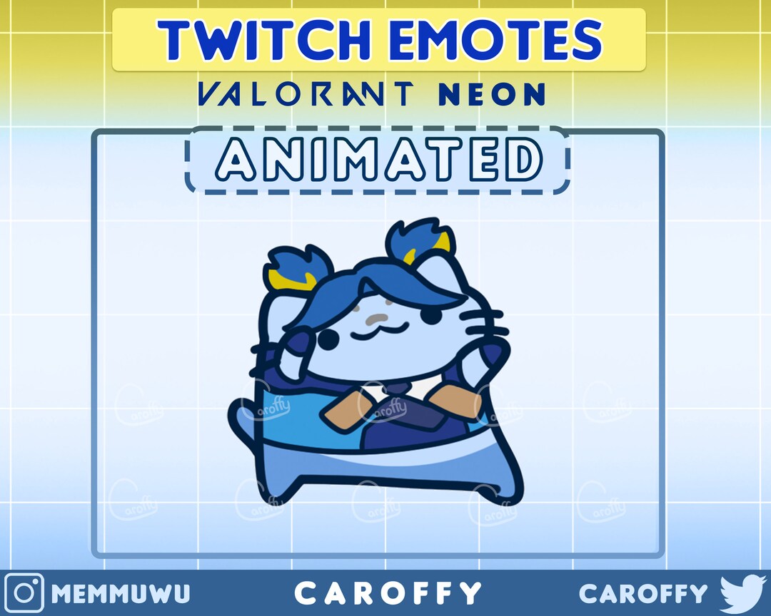 Cute ANIMATED Valorant Neon Emote | Cat Dance | Twitch, Discord - Etsy