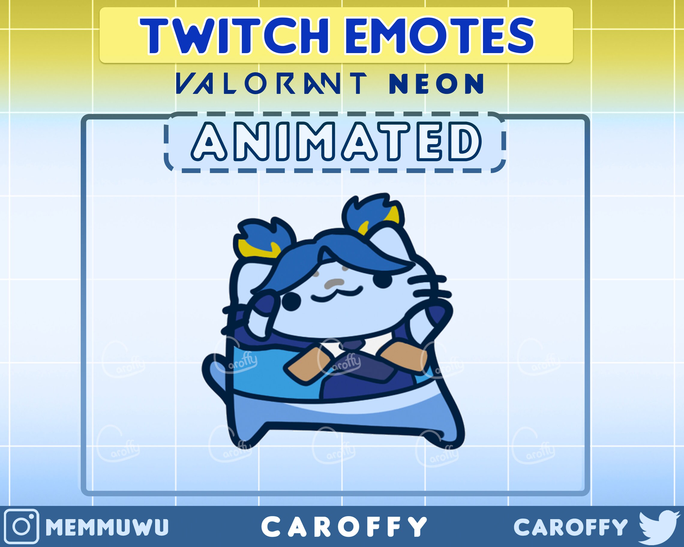 Cute ANIMATED Valorant Neon Emote | Cat Dance | Twitch, Discord - Etsy