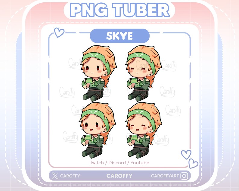 Cute Valorant Skye Pngtuber Model | Doodle Chibi Gamer | Twitch ...