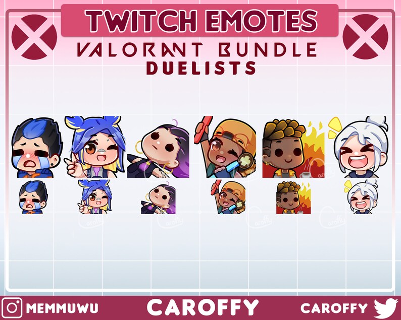 Valorant Emote Bundle DUELISTS Twitch Discord Youtube - Etsy