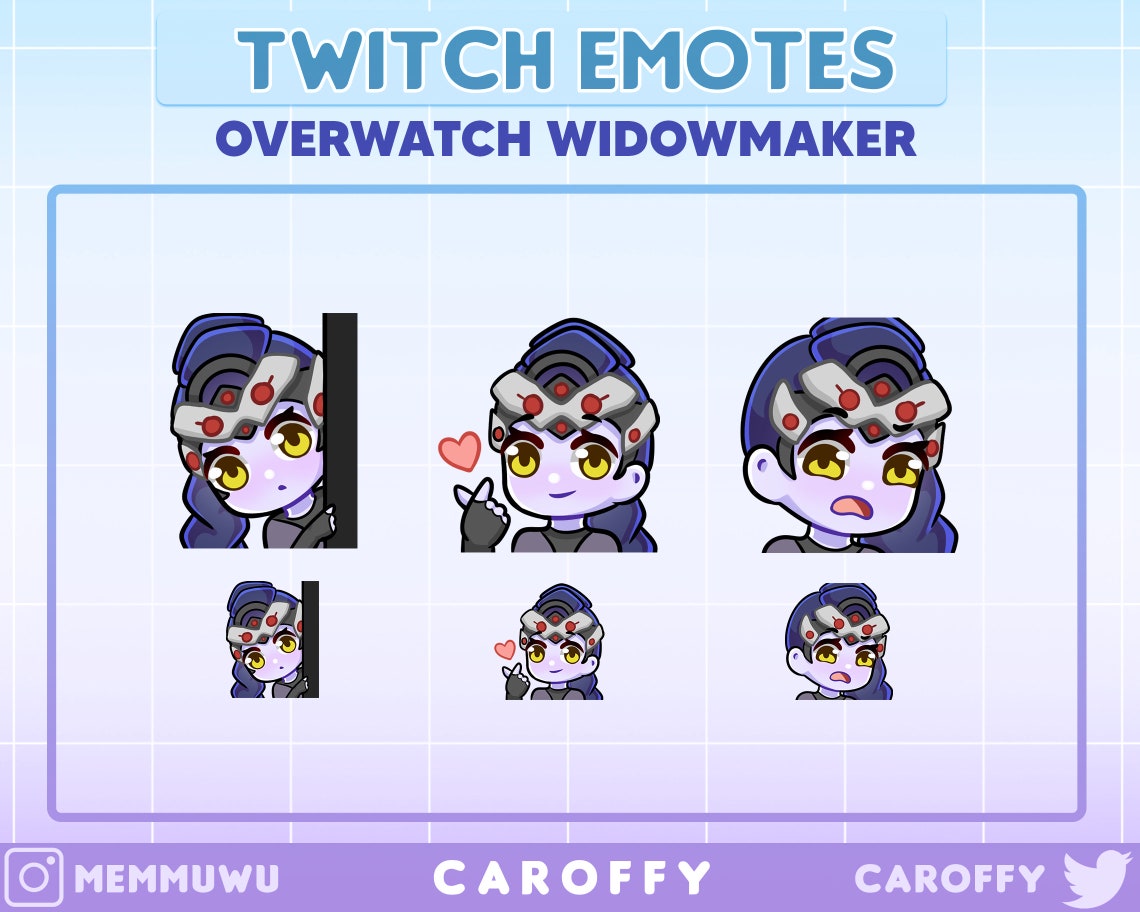 Cute Overwatch Widowmaker Emotes | Twitch, Discord, Youtube - Etsy