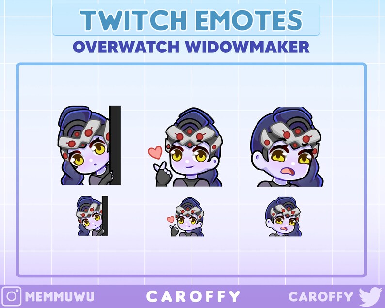 Cute Overwatch Widowmaker Emotes | Twitch, Discord, Youtube - Etsy