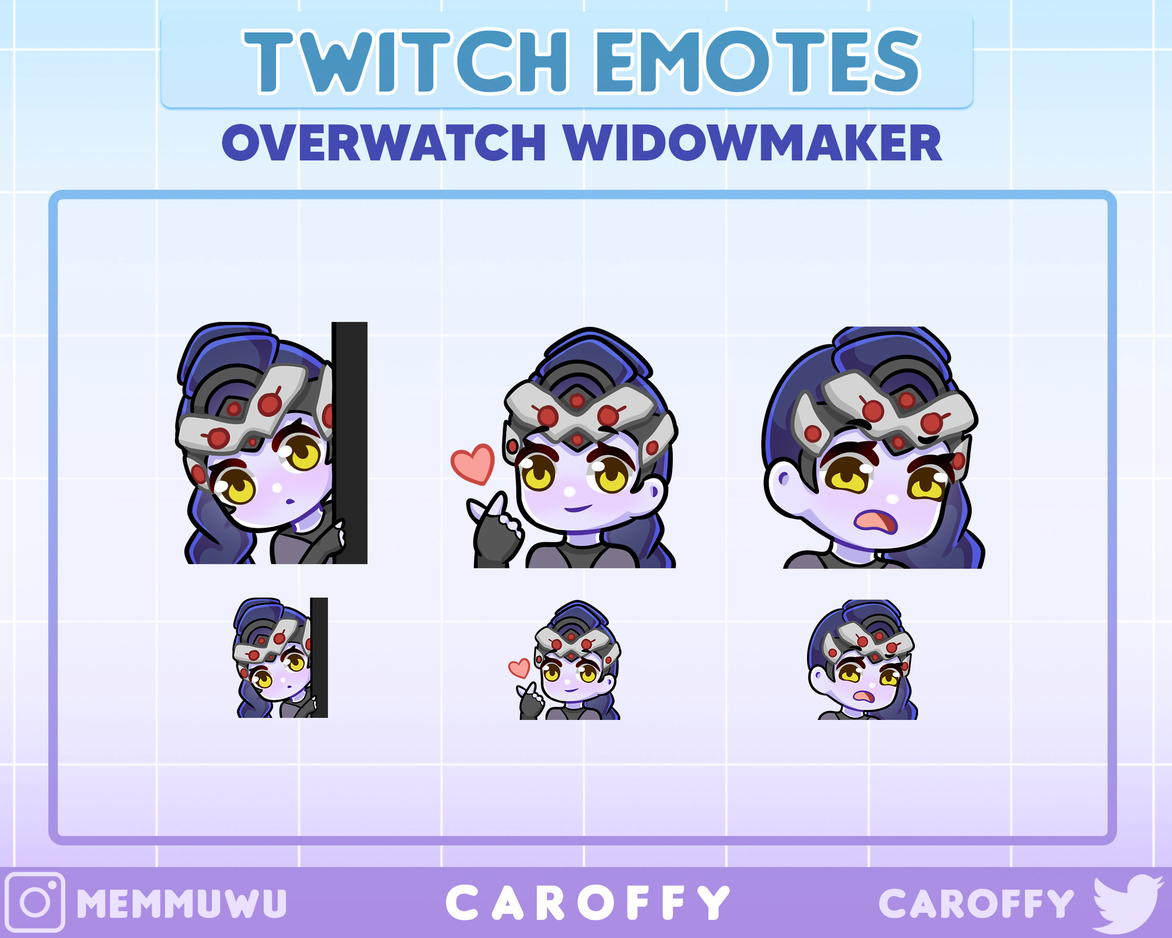 Cute Overwatch Widowmaker Emotes Twitch Discord Youtube Etsy
