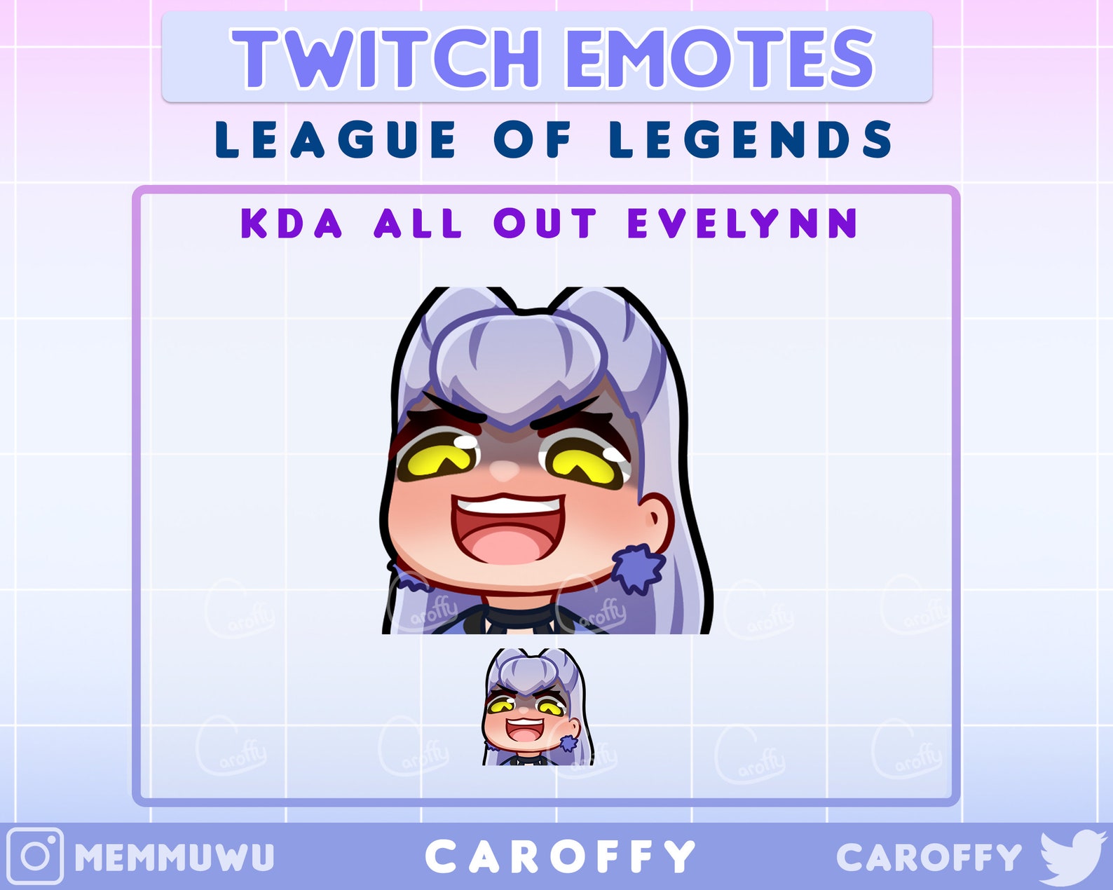 Cute KDA All Out Evelynn Emote | League of Legends | Twitch, Discord ...