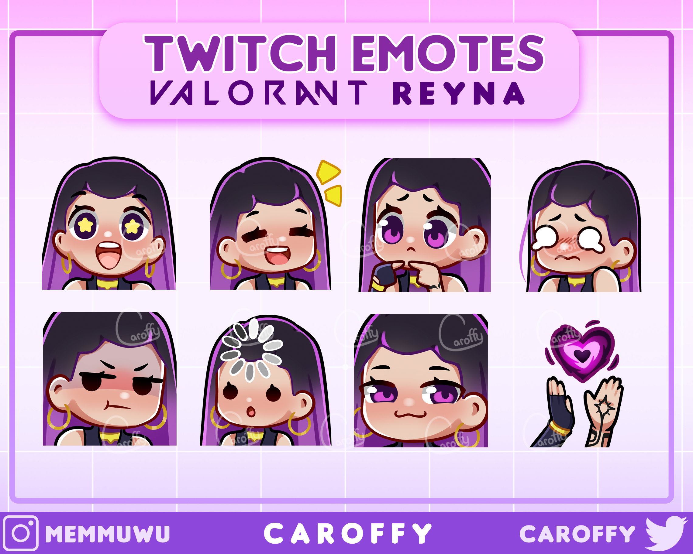 Cute Valorant Reyna Emotes BUNDLE 2 Twitch, Discord, Youtube - Etsy