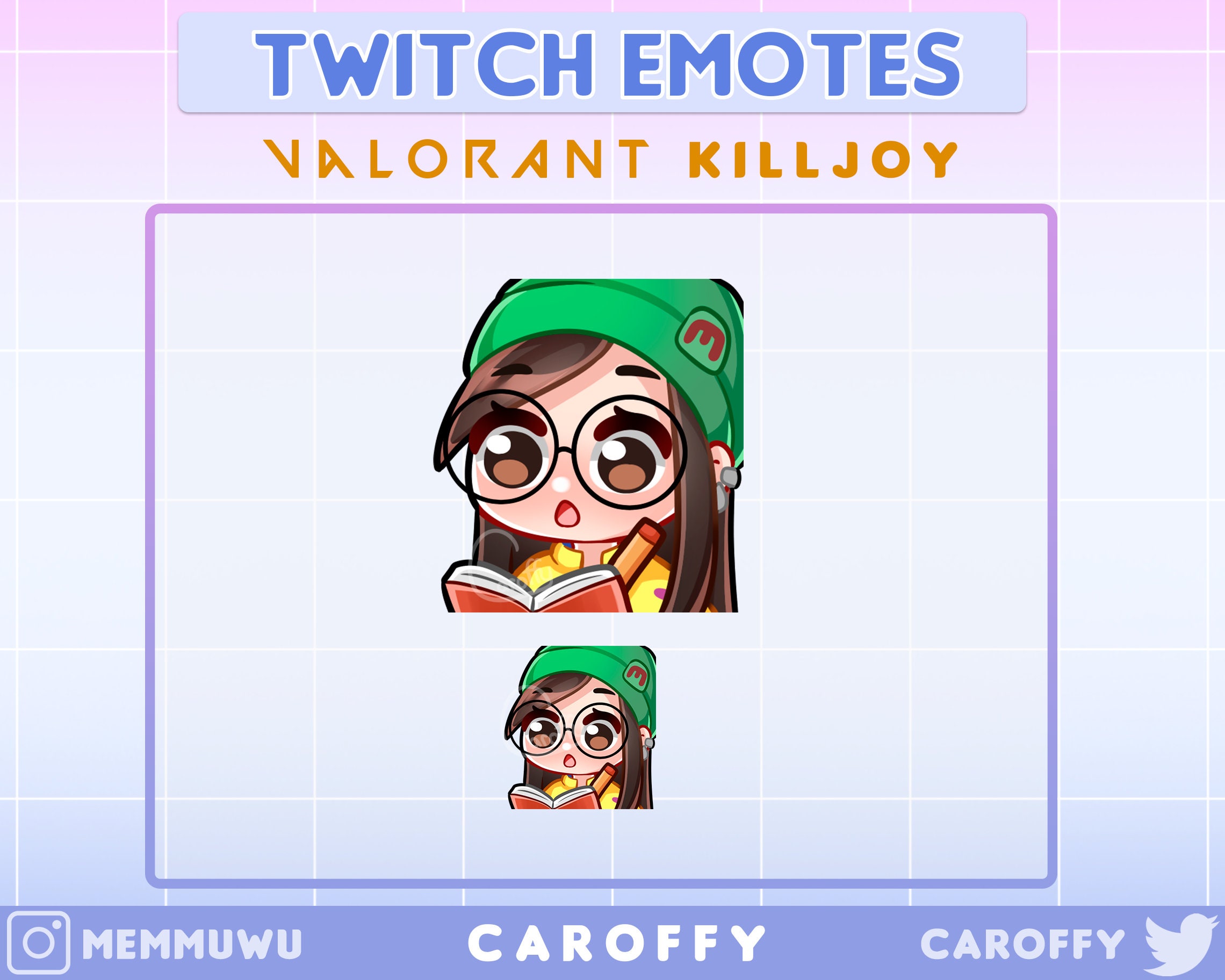 Cute Valorant Killjoy Emote Noted Twitch Discord Youtube - Etsy India