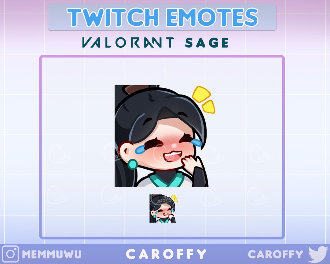 Cute Valorant Sage Emote | Giggle | Twitch, Discord, Youtube - Etsy
