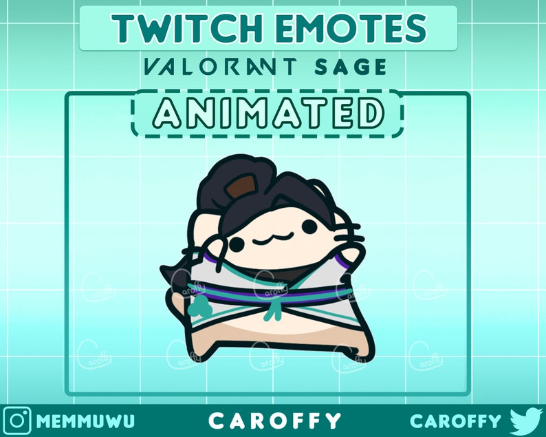 Cute ANIMATED Valorant Sage Emote | Cat Dance | Twitch, Discord - Etsy