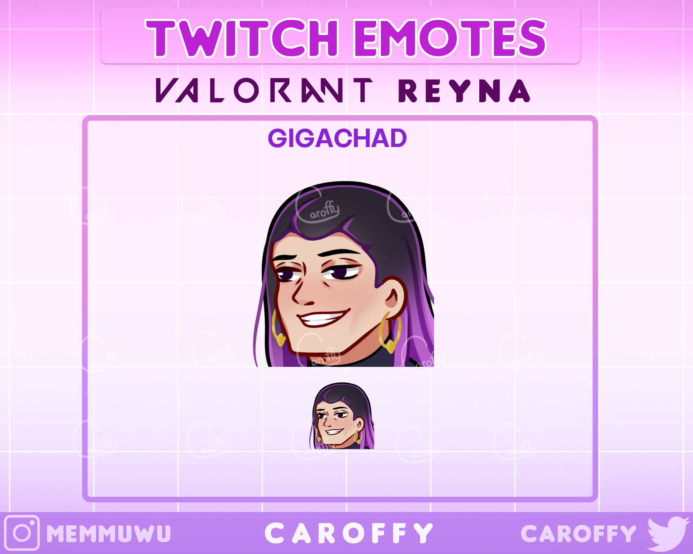 Cute Valorant Reyna Emote | Gigachad | Twitch, Discord, Youtube - Etsy