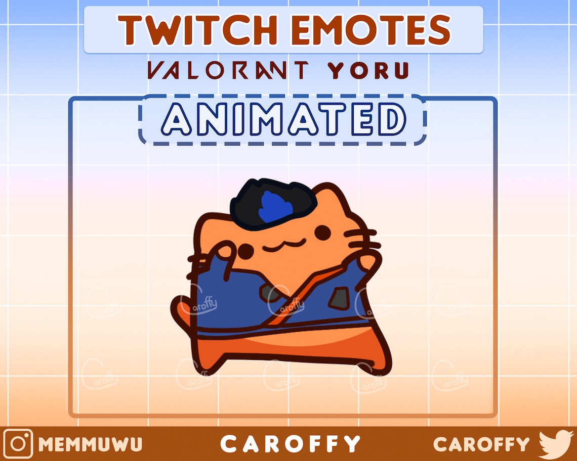 Cute ANIMATED Valorant Yoru Emote | Cat Dance | Twitch, Discord - Etsy