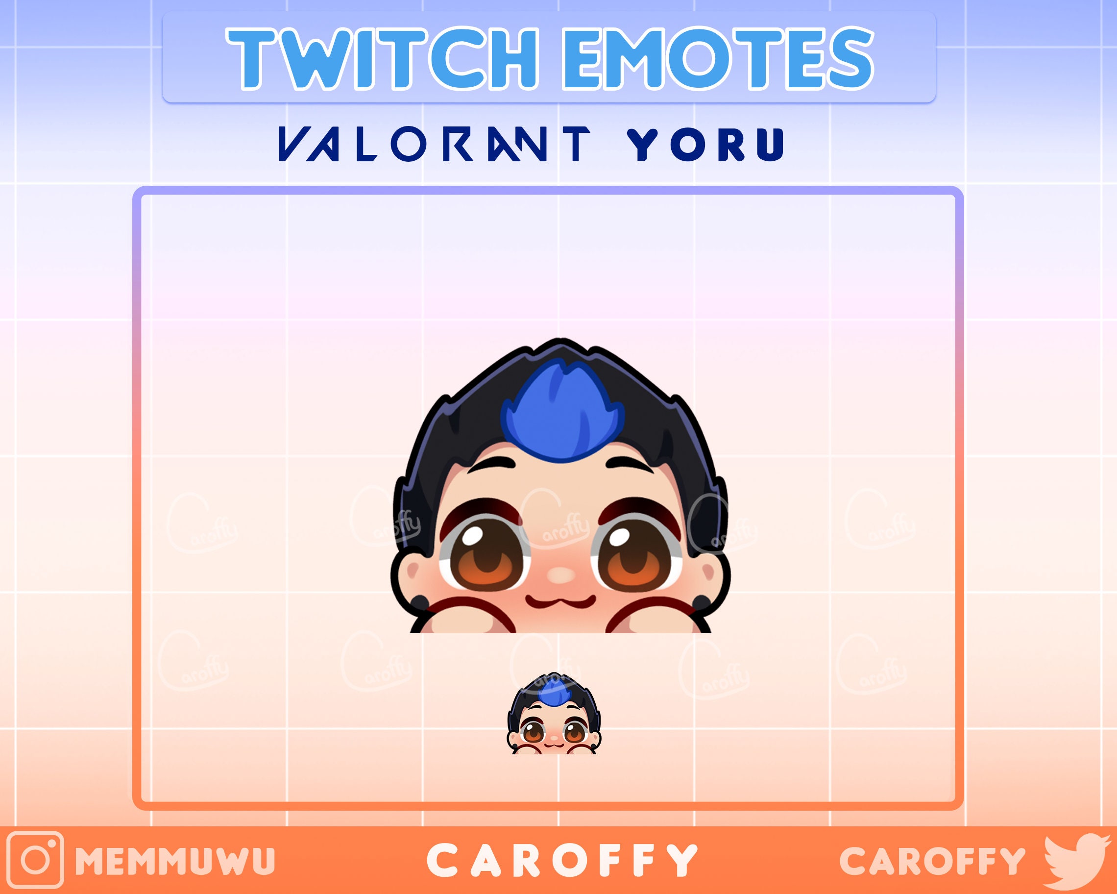 Cute Valorant Yoru Emote | Peek | Twitch, Discord, Youtube - Etsy