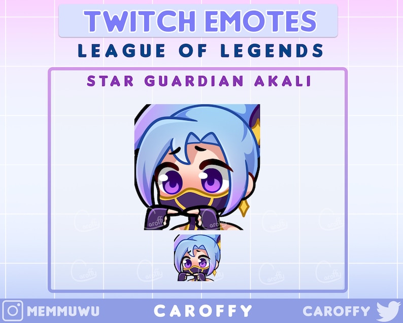 Cute Star Guardian Akali Emote | League of Legends | Twitch, Discord ...