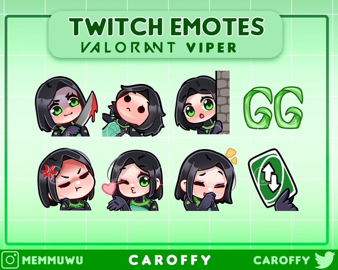 Cute Valorant Viper Emotes BUNDLE Twitch, Discord, Youtube - Etsy UK