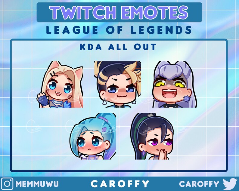 Cute KDA All Out Emote BUNDLE League of Legends Twitch - Etsy