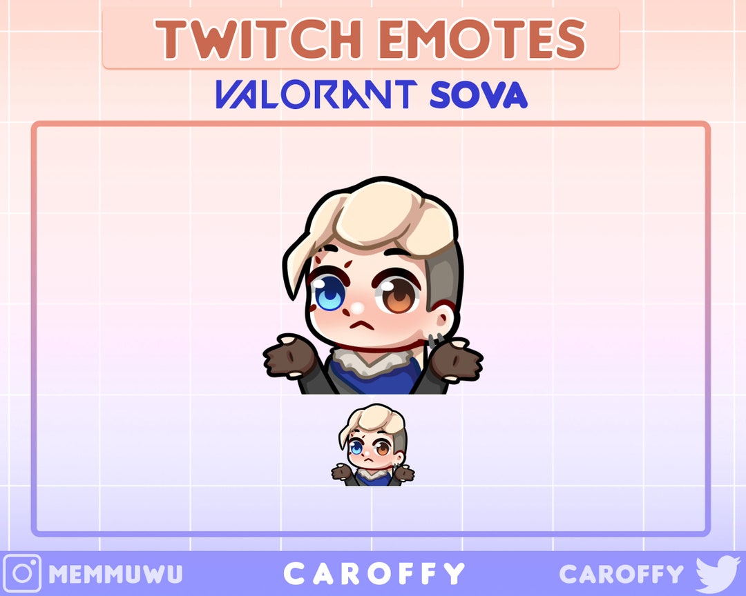 Cute Valorant Sova Emote Shrug Twitch, Discord, Youtube - Etsy Singapore