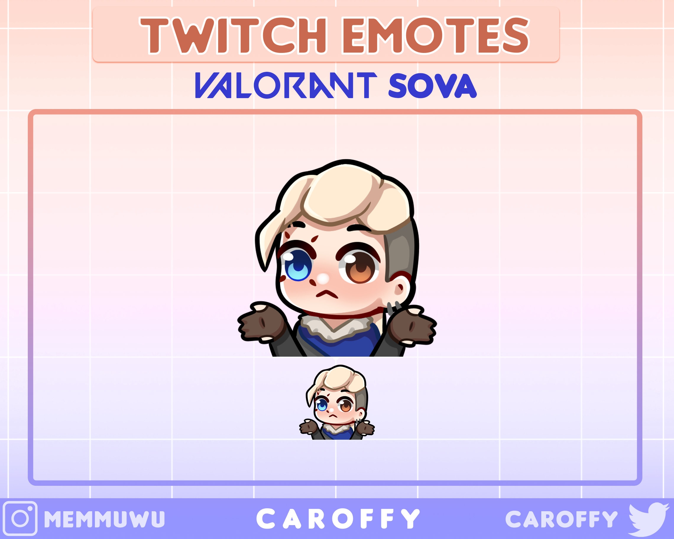 Cute Valorant Sova Emote | Shrug | Twitch, Discord, Youtube - Etsy
