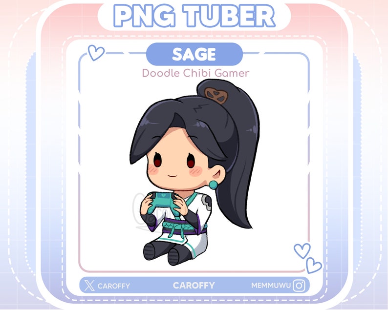 Cute Valorant Sage Pngtuber Model | Doodle Chibi Gamer | Twitch ...