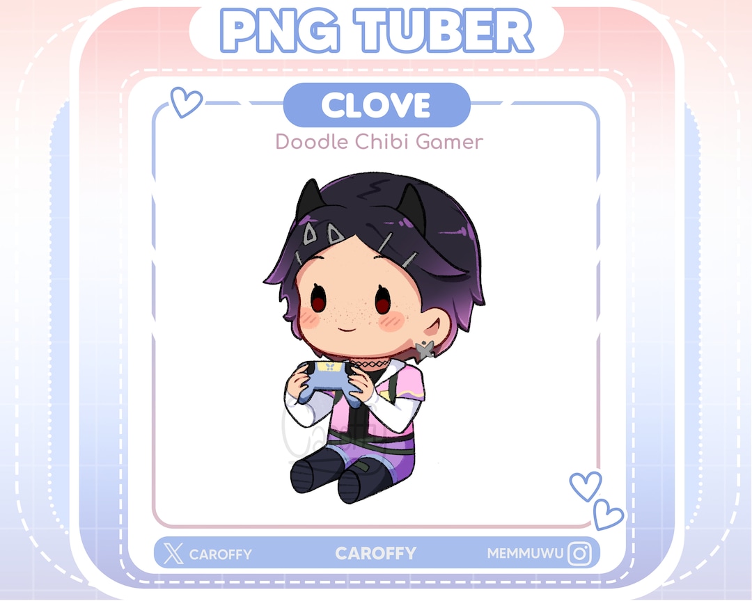 Cute Valorant Clove Pngtuber Model | Doodle Chibi Gamer | Twitch, Discord - Etsy
