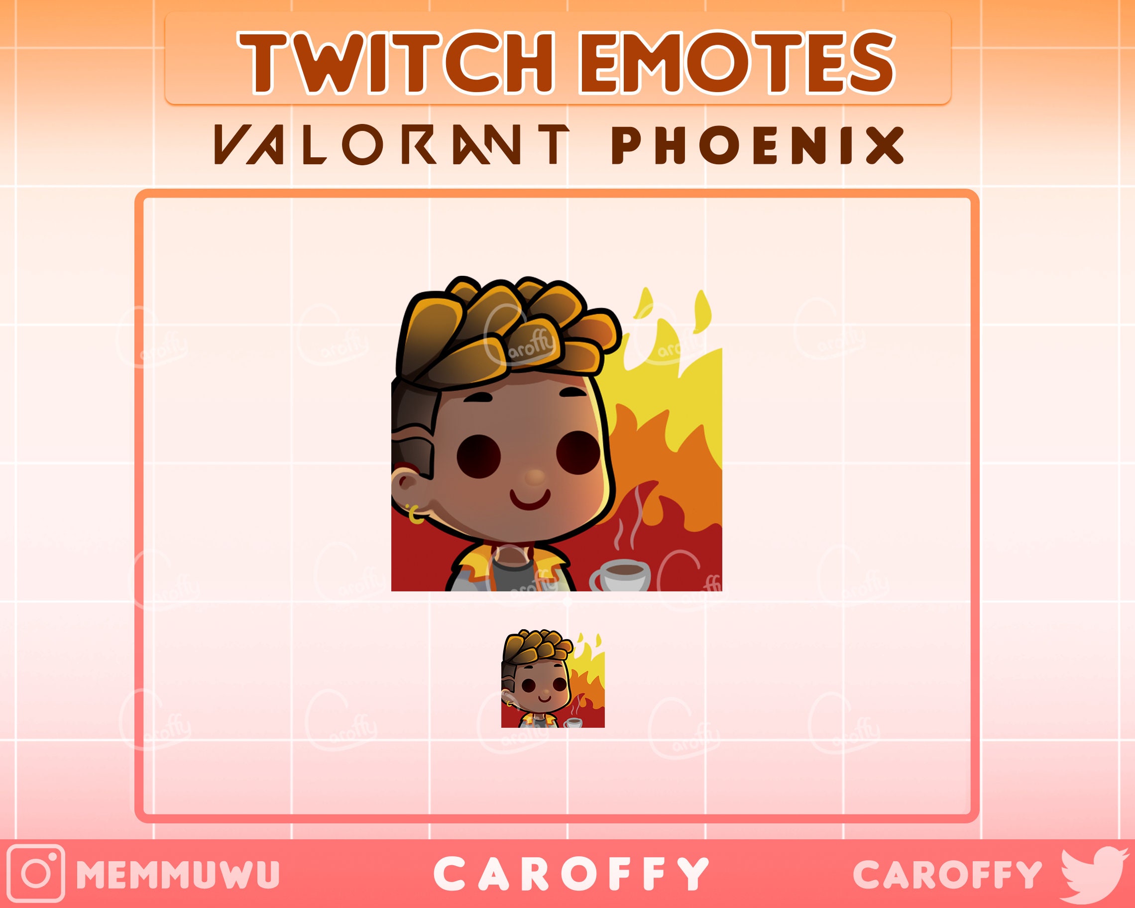 Cute Valorant Phoenix Emote | Fine | Twitch, Discord, Youtube - Etsy