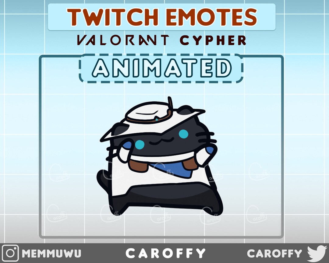 Cute ANIMATED Valorant Cypher Emote | Cat Dance | Twitch, Discord - Etsy
