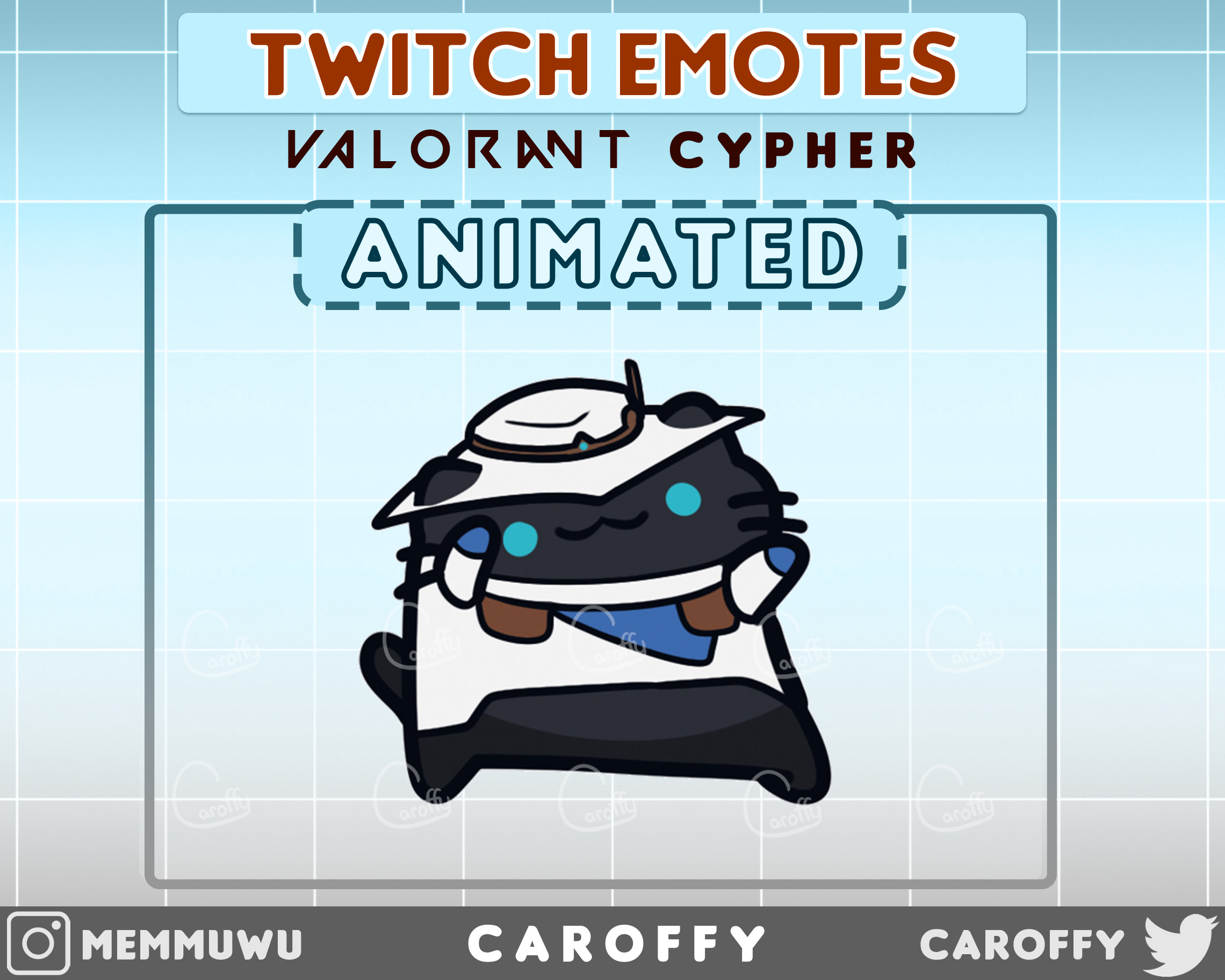 Cute ANIMATED Valorant Cypher Emote | Cat Dance | Twitch, Discord - Etsy