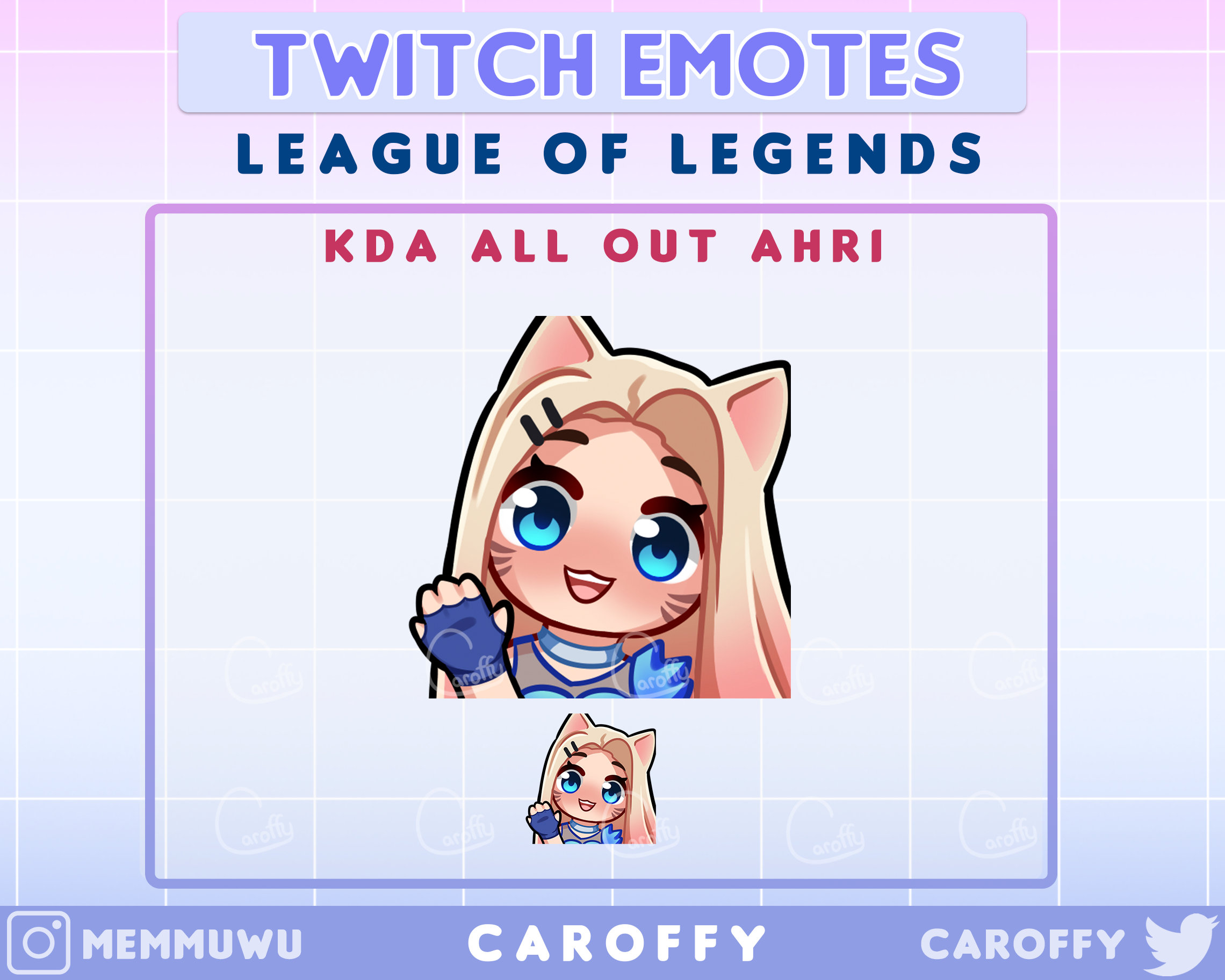 Cute KDA All Out Ahri Emote | League of Legends | Twitch, Discord ...