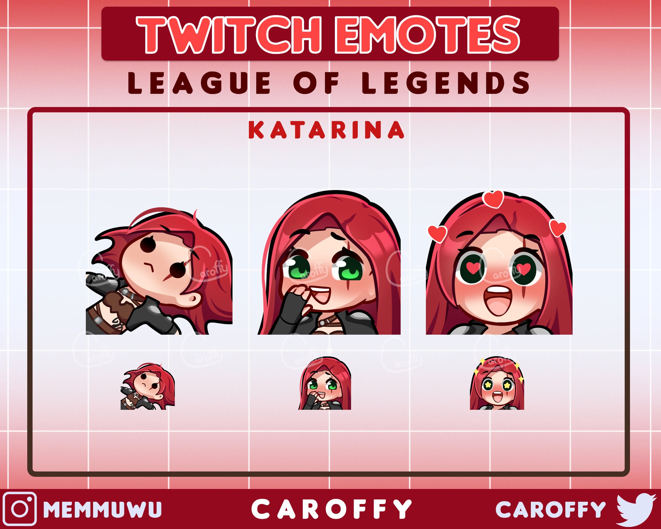 Cute Katarina Emotes BUNDLE | League of Legends | Twitch, Discord ...