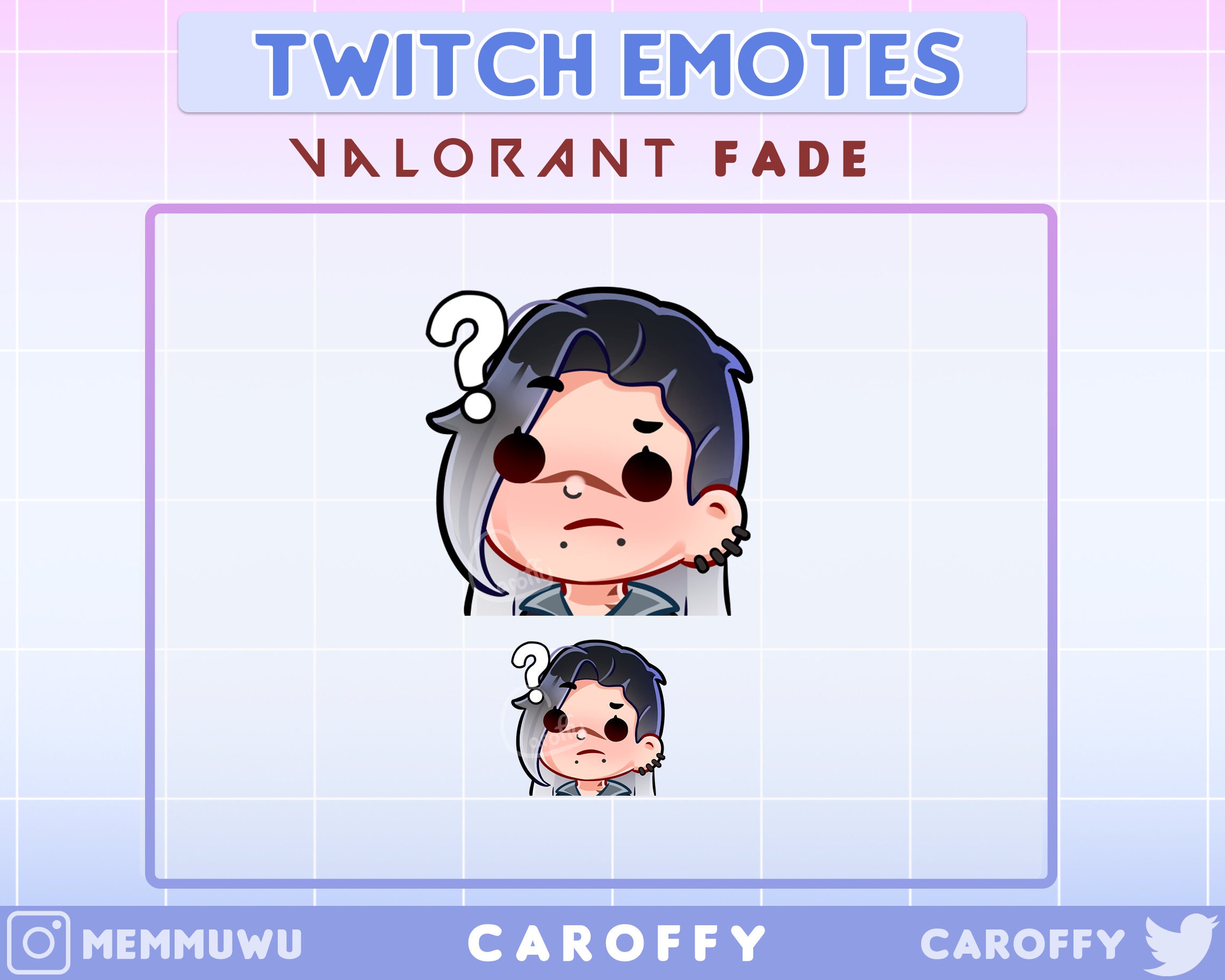 Cute Valorant Fade Emote | Huh? | Twitch, Discord, Youtube - Etsy