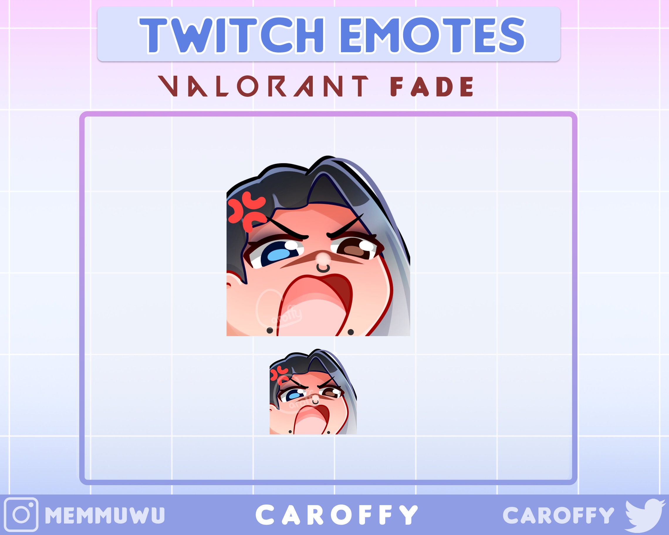 Cute Valorant Fade Emote | REE | Twitch, Discord, Youtube - Etsy
