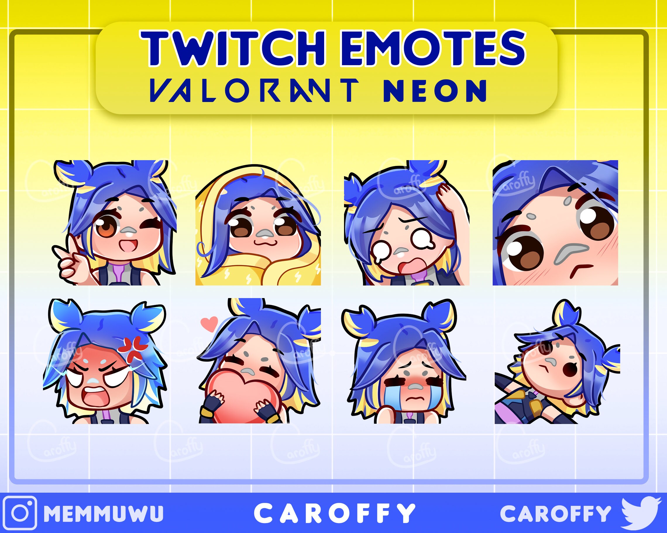 Cute Valorant Neon Emotes BUNDLE Twitch, Discord, Youtube - Etsy