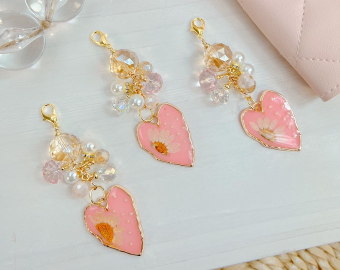 Dried Flower Heart Plane Charm/real Flower Charm/dried Flower - Etsy
