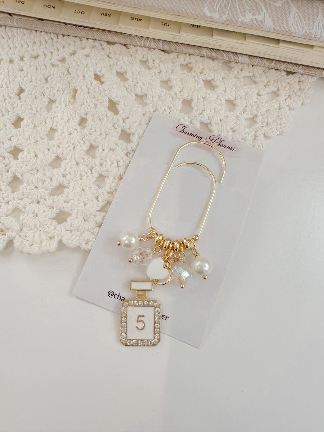 Number 5 Rhinestone Crystal Planner Charm - Etsy