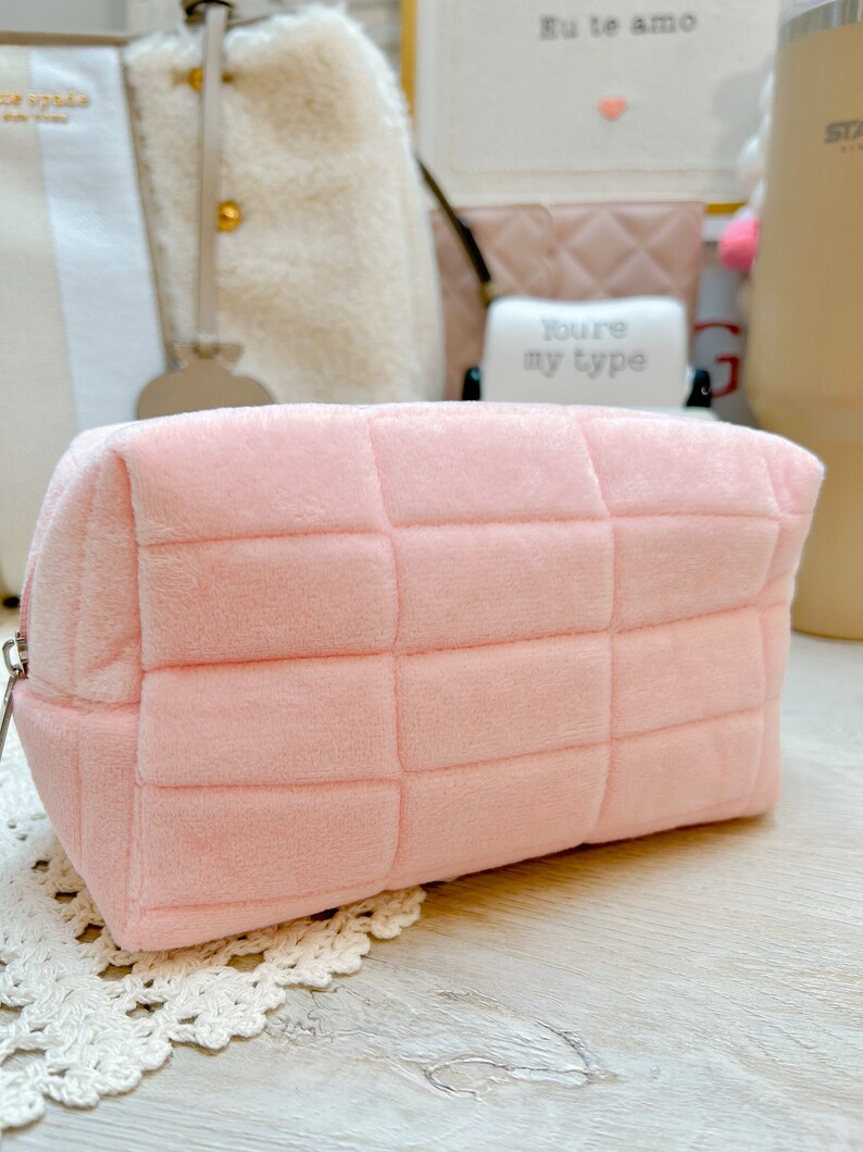 Soft Pink Quilted Planner Pouch - Etsy